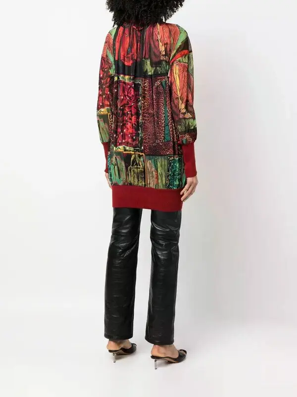 JEAN PAUL GAULTIER 2000s Graphic-print Roll-neck Blouse