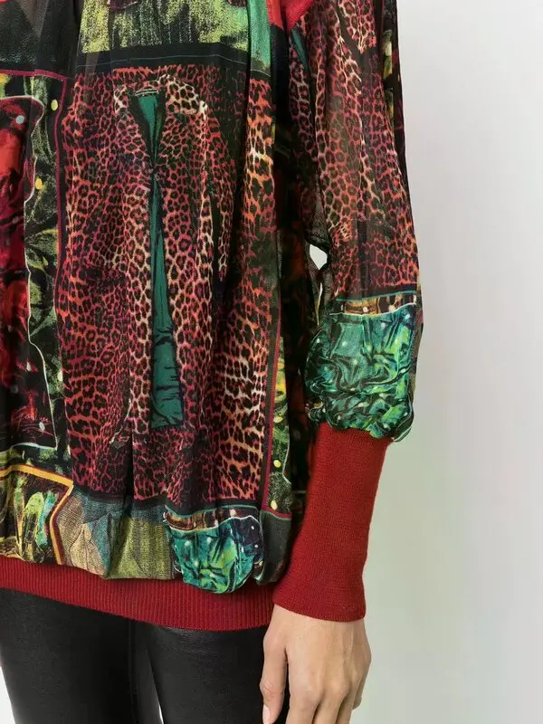 JEAN PAUL GAULTIER 2000s Graphic-print Roll-neck Blouse