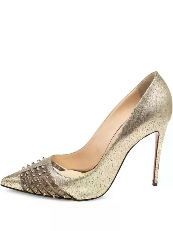 CHRISTIAN LOUBOUTIN 110mm Bareta Heeled Pumps - Gold