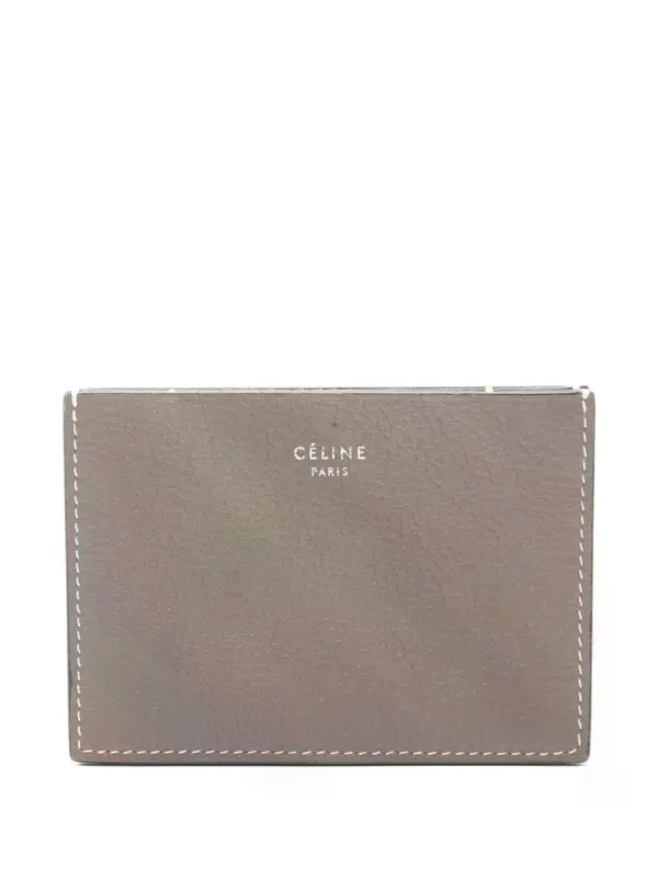 Celine 2010s Leather Card Holder - Neutrals