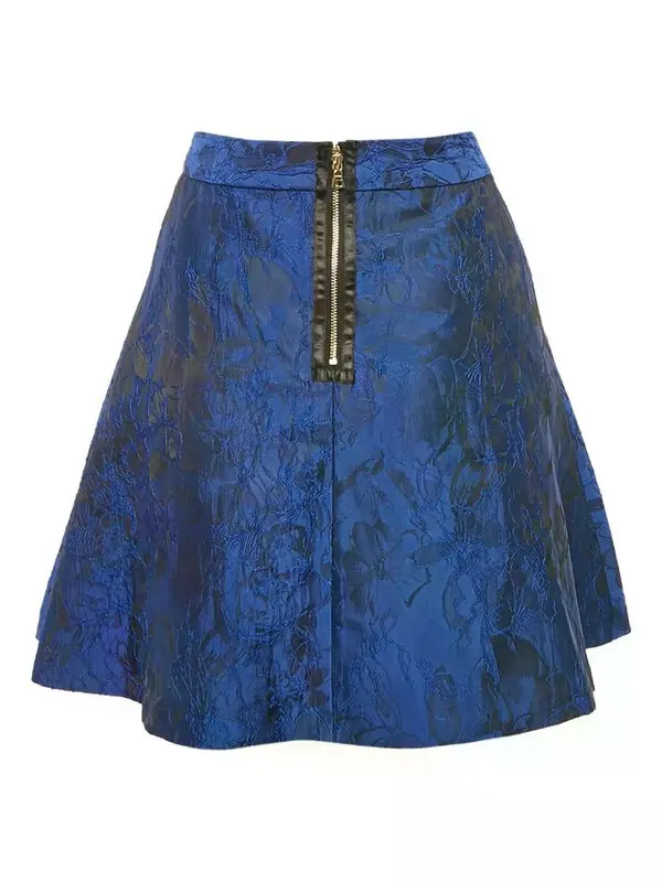 Alice + Olivia Floral-brocade Mini Skirt - Blue