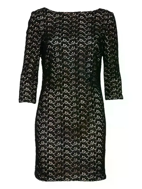 Diane Von Furstenberg Lace Floral Dress - Black