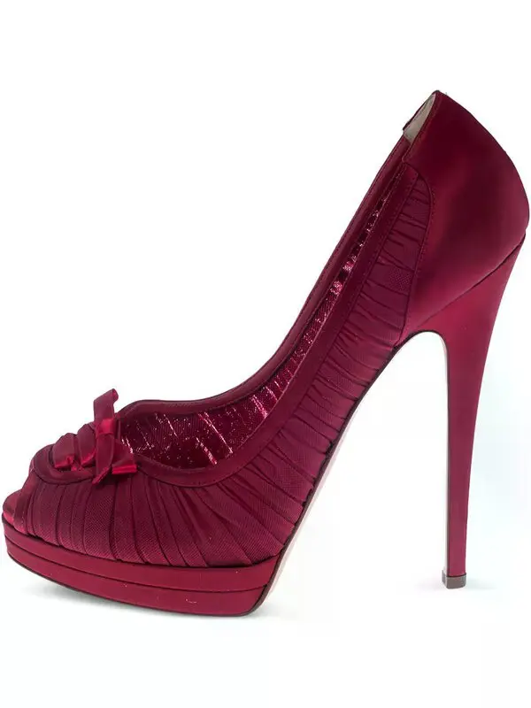 Casadei 140mm Bow-detail Pleated Pumps