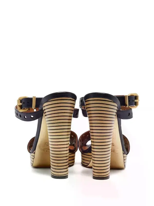 Fendi 130mm Patent-leather Platform Sandals - Blue
