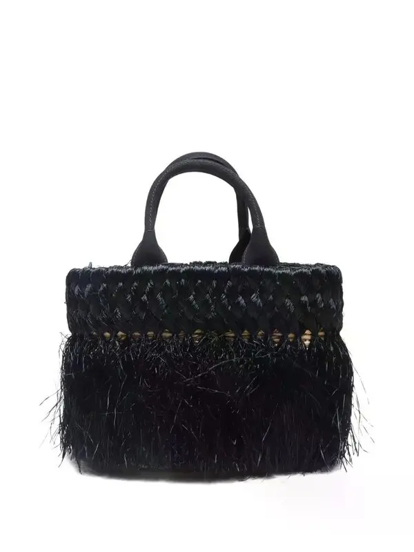 Prada 2010-2020s Fringed Raffia Tote Bag
