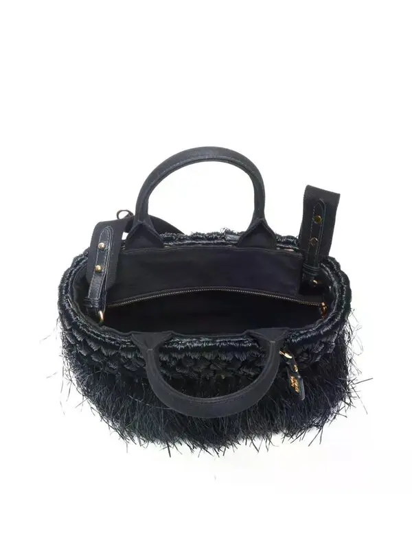 Prada 2010-2020s Fringed Raffia Tote Bag