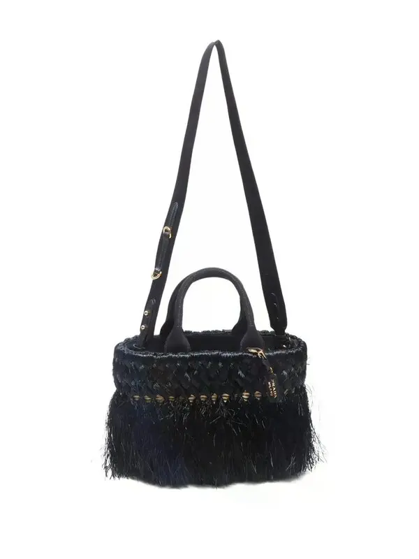 Prada 2010-2020s Fringed Raffia Tote Bag