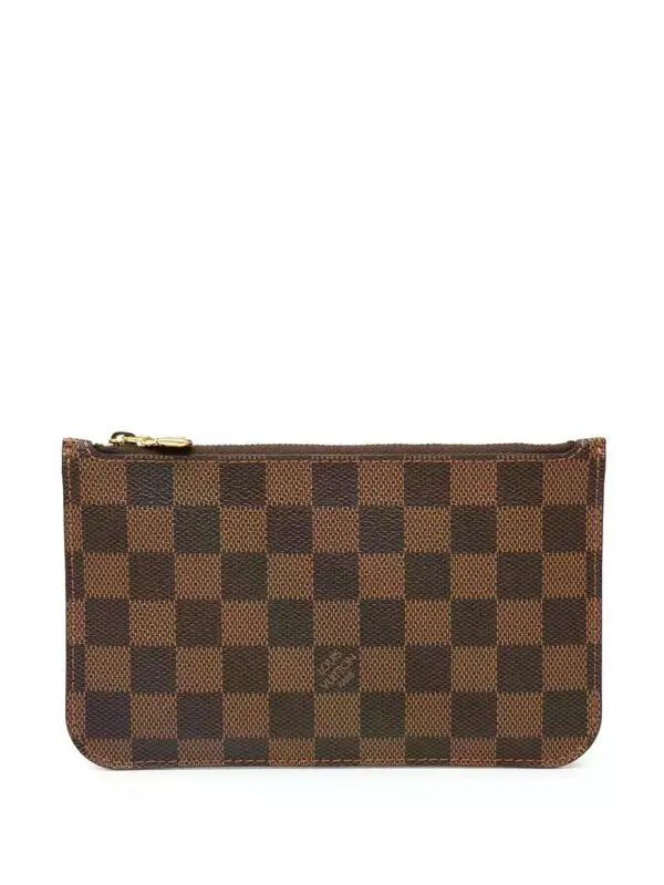 LOUIS VUITTON 2015 Damier Ebene Neverfull Pm Pouch