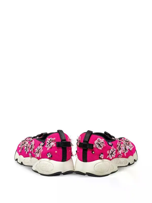 Dior Floral-embroidered Slip-on Sneakers - Pink