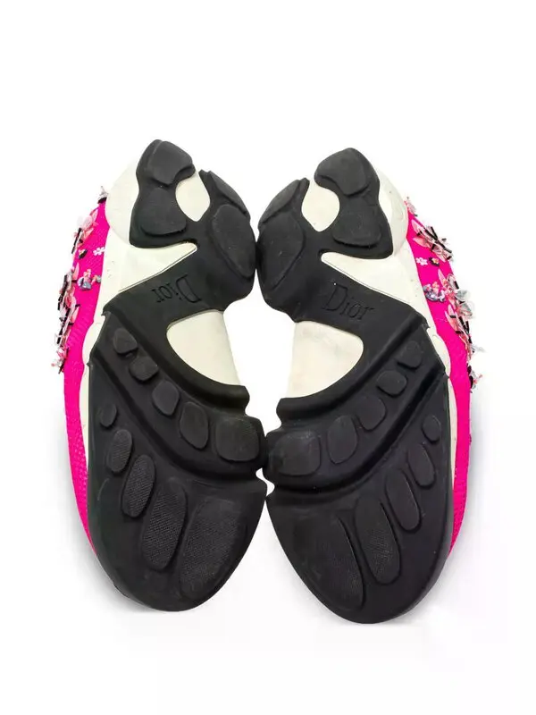 Dior Floral-embroidered Slip-on Sneakers - Pink