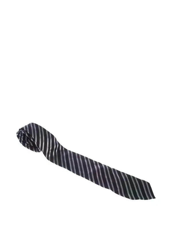 Giorgio Armani Striped Silk Tie - Purple