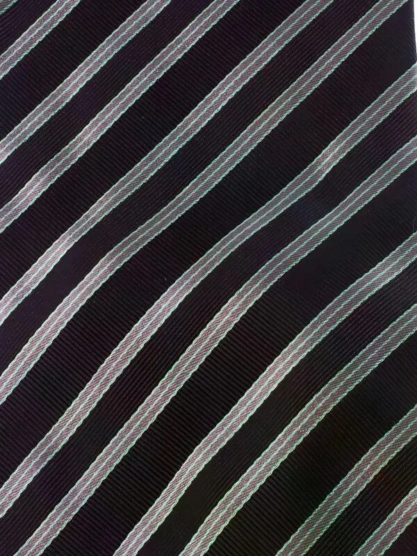 Giorgio Armani Striped Silk Tie - Purple