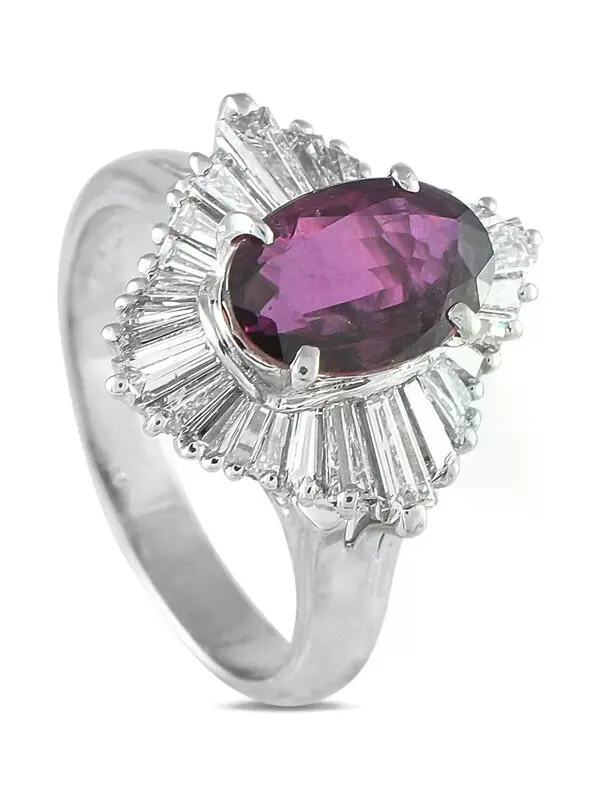 LB EXCLUSIVE Platinum Sapphire And Diamond Ring - Purple