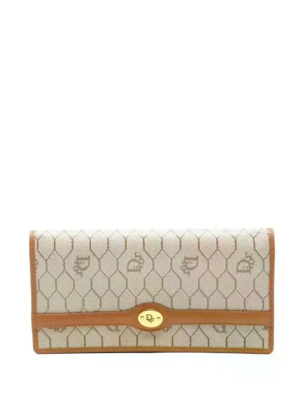 Dior 1980s Honey-comb Wallet - Neutrals