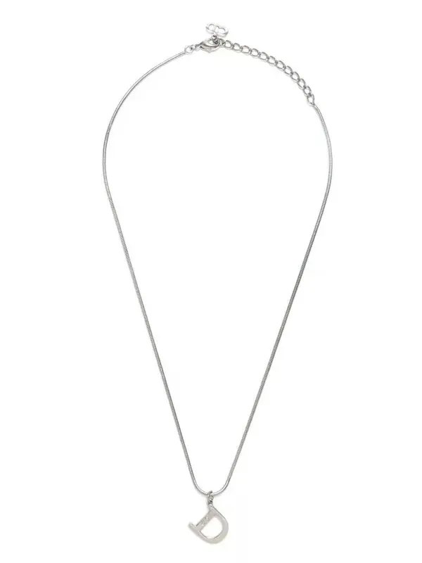 Dior Logo Pendant Necklace - Silver
