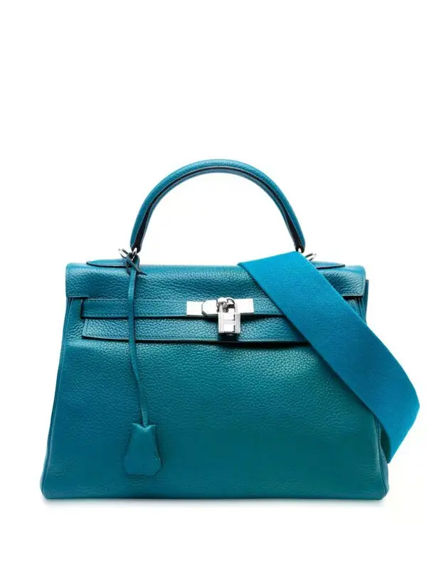 Hermès 2013 Togo Amazon Kelly Ii Retourne 32 Satchel - Blue