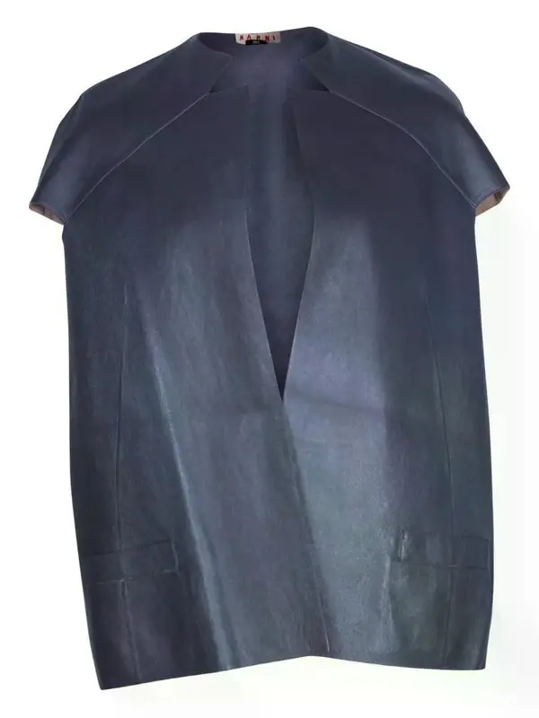 Marni Short-sleeve Leather Jacket - Grey