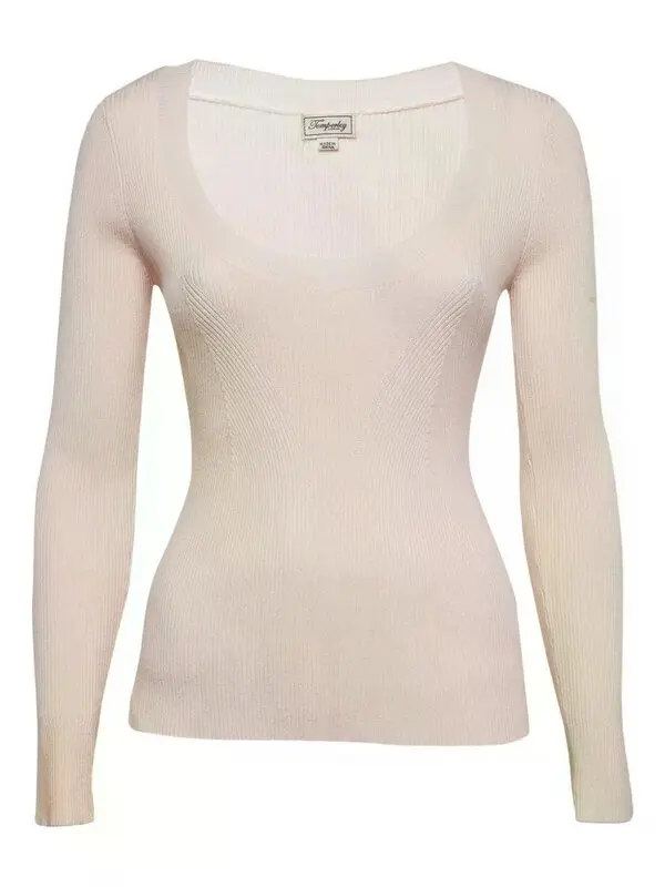 TEMPERLEY LONDON Ribbed Scoop Neck Top