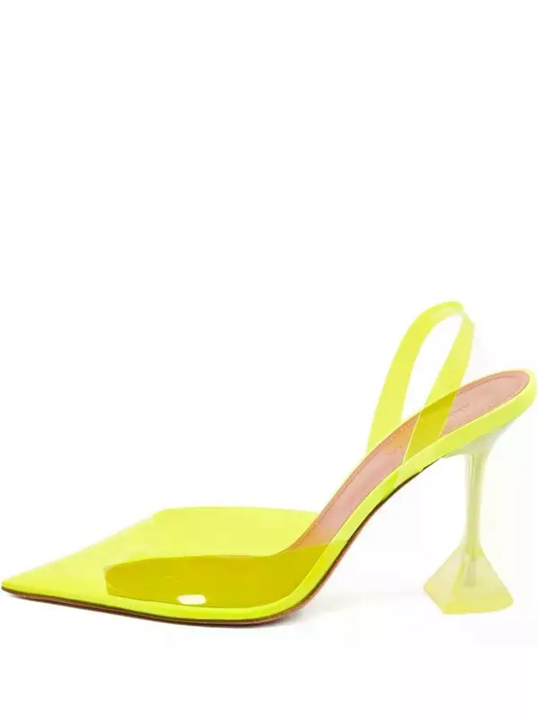 Amina Muaddi 105mm Holli Glass Pumps - Yellow
