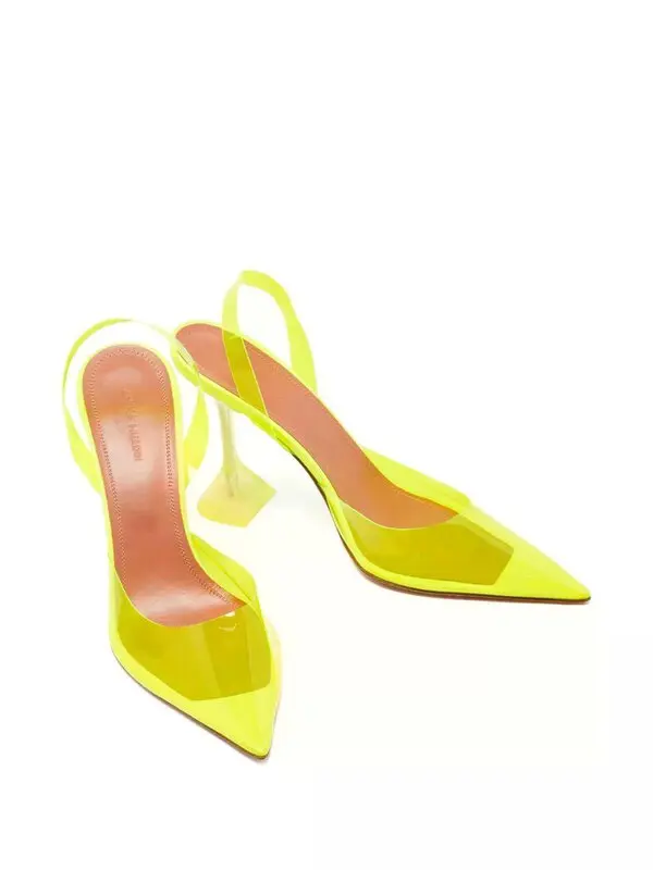 Amina Muaddi 105mm Holli Glass Pumps - Yellow