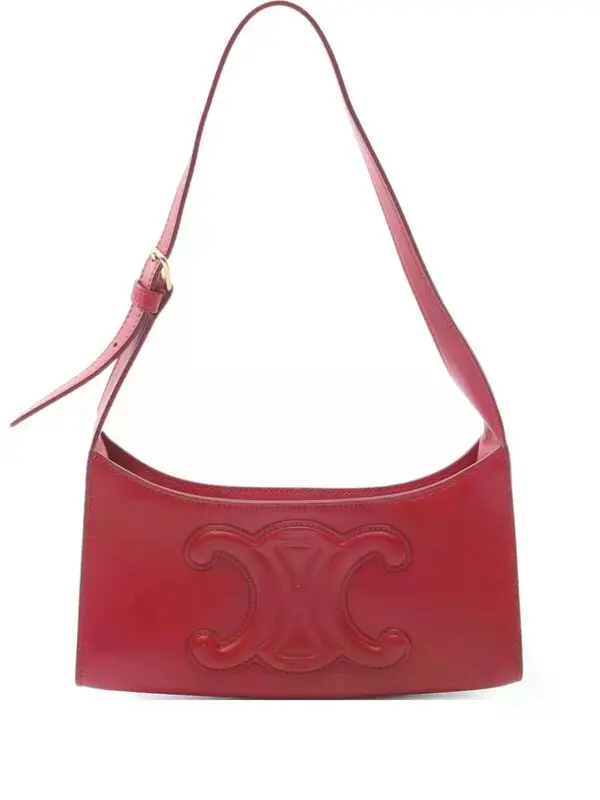 Celine 2010s Triomphe Leather Shoulder Bag