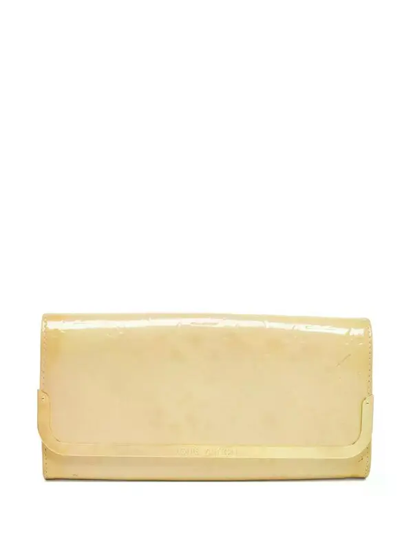 LOUIS VUITTON Patent-leather Embossed Wallet - Neutrals