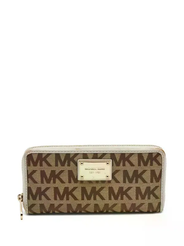 Michael Kors Pre-owned Logo Plaque Zip-around Wallet - Brown