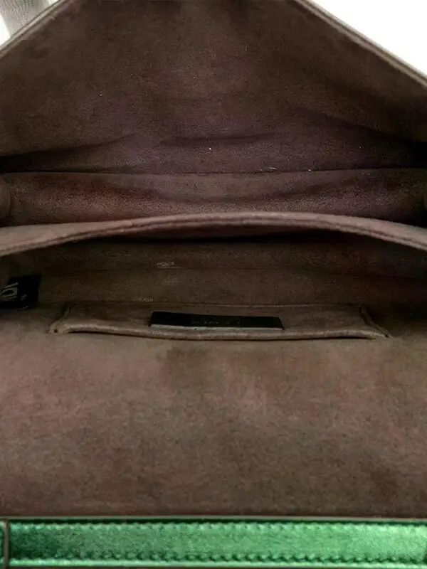Fendi Small Leather Scalloped Kan I Crossbody Bag