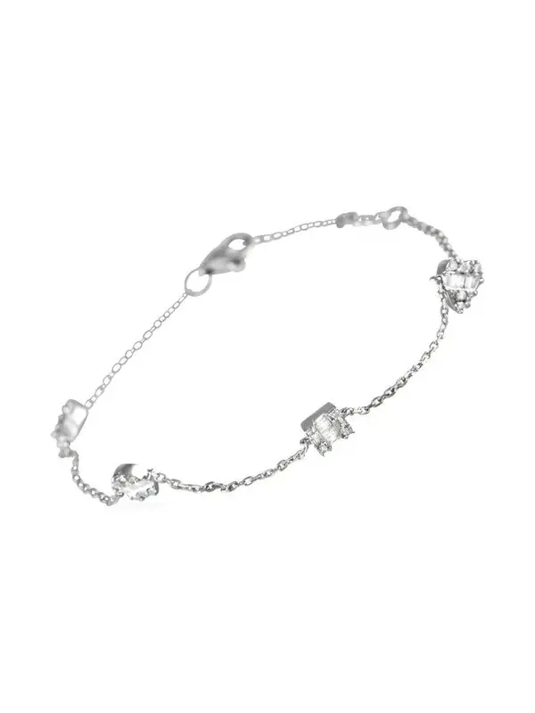 LB EXCLUSIVE 14k White Gold Diamond Chain Bracelet - Silver