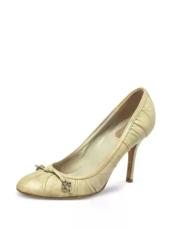 Dior 90mm Ruched Leather Pumps