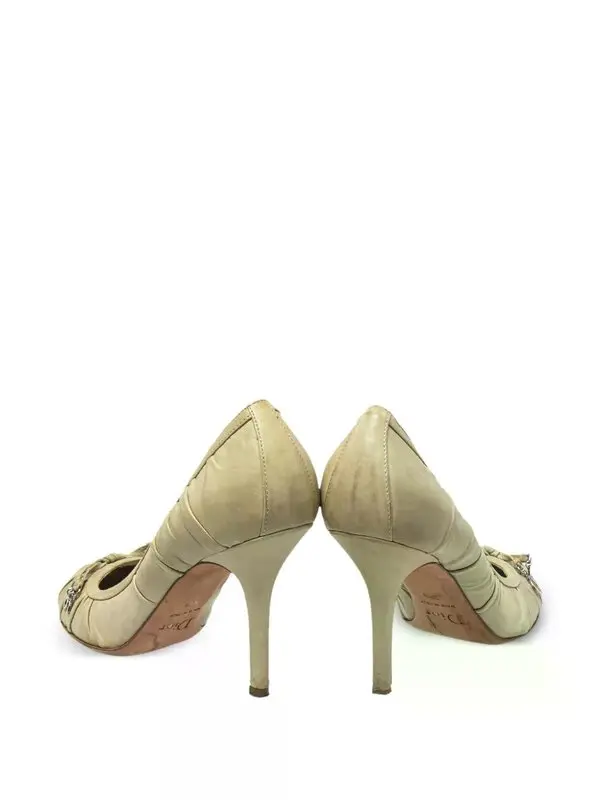 Dior 90mm Ruched Leather Pumps
