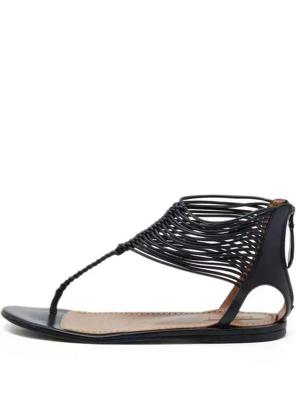 Alaïa Leather Flat Sandals