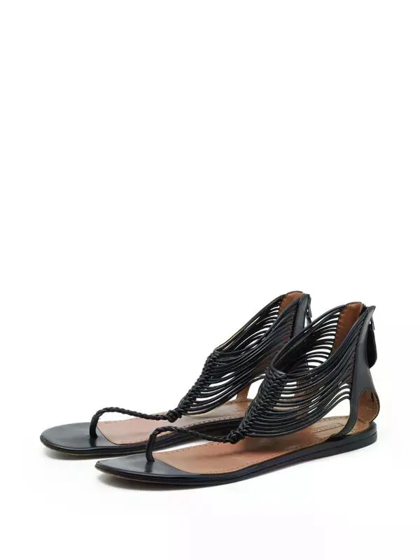 Alaïa Leather Flat Sandals