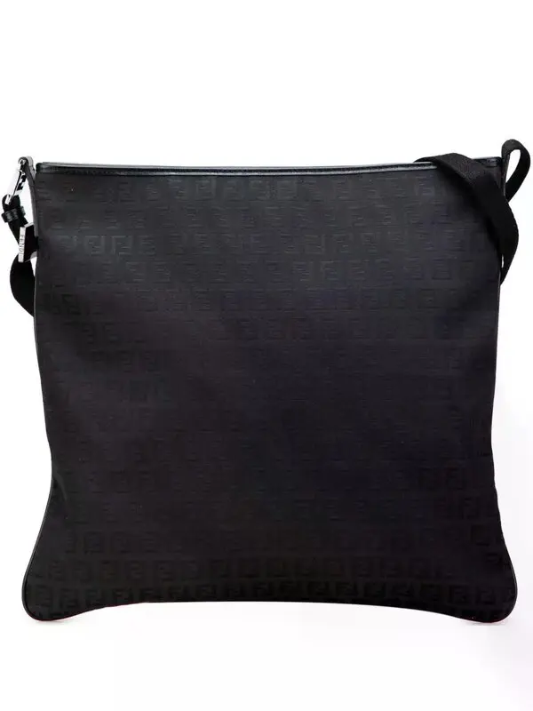 Fendi 2000-2010 Zucchino Canvas Crossbody Bag - Black