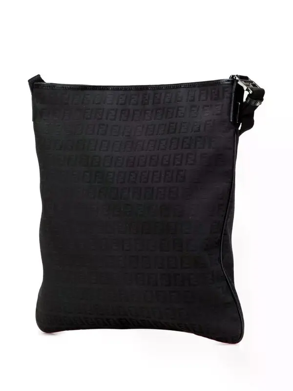 Fendi 2000-2010 Zucchino Canvas Crossbody Bag - Black