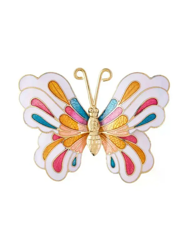 SUSAN CAPLAN 1980s Butterfly Brooch - White