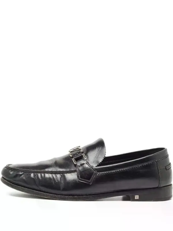LOUIS VUITTON Leather Loafers - Black