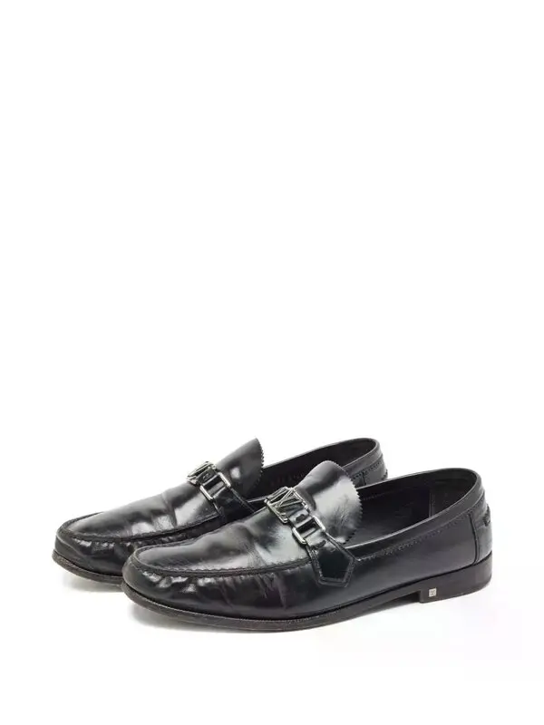 LOUIS VUITTON Leather Loafers - Black