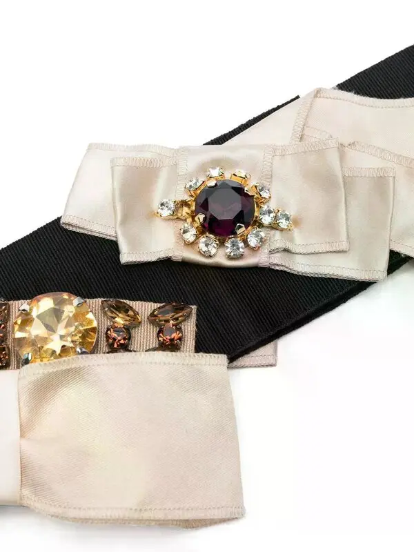 Dolce & Gabbana 2000s Rhinestone-embellished Silk Belt