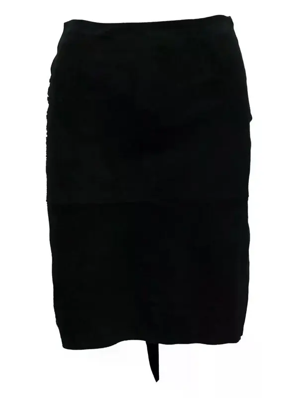 Ba&sh Asymmetrical Twist-gather Leather Skirt
