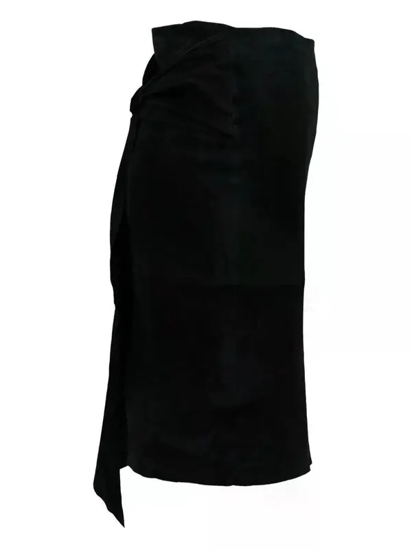 Ba&sh Asymmetrical Twist-gather Leather Skirt