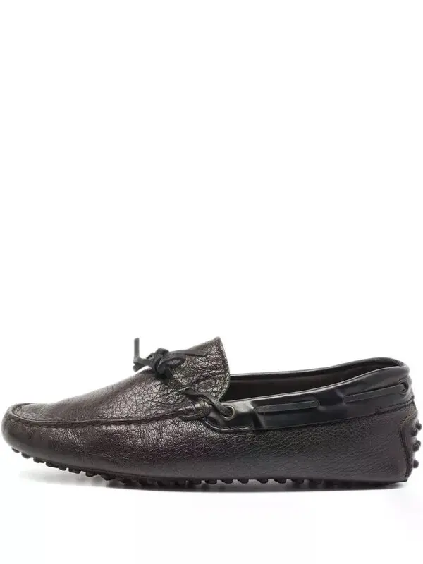 TOD'S Pebble Leather Loafers - Black