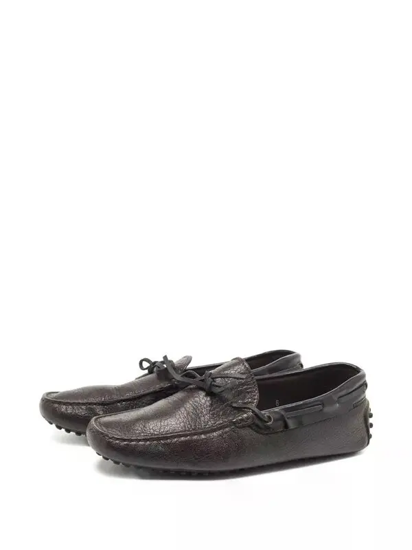 TOD'S Pebble Leather Loafers - Black