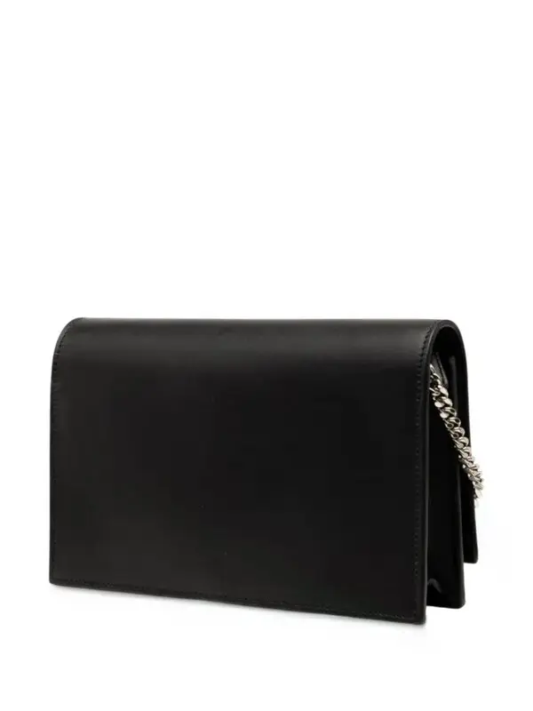 Saint Laurent 2016 Calfskin Cloud Star Applique Classic Monogram Kate Tassel Wallet On Chain - Black
