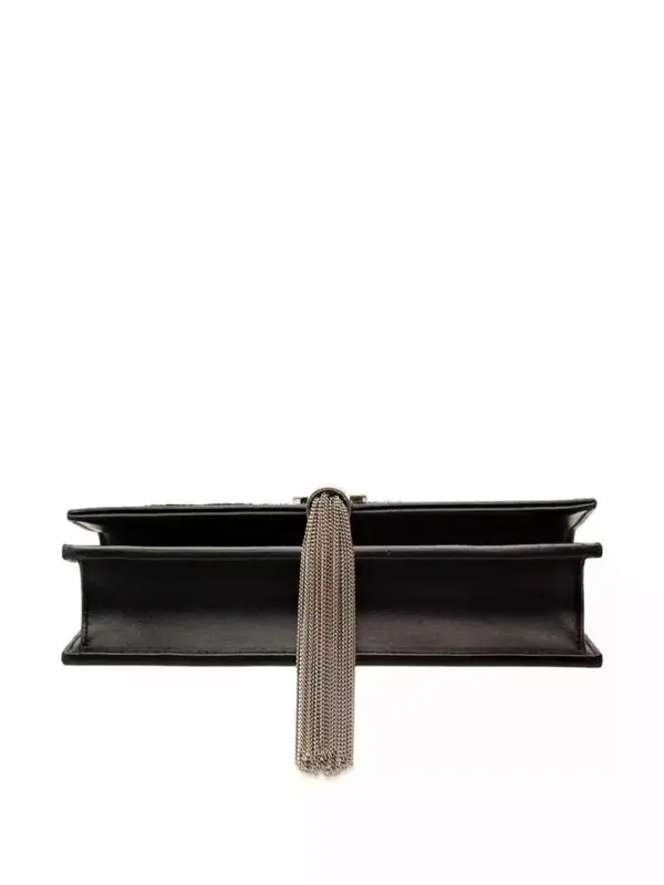 Saint Laurent 2016 Calfskin Cloud Star Applique Classic Monogram Kate Tassel Wallet On Chain - Black