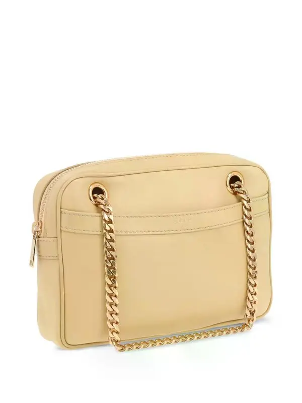 Celine Leather Shoulder Bag With Chain Strap