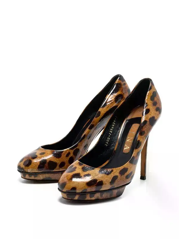 GINA 115mm Leopard-print Pumps