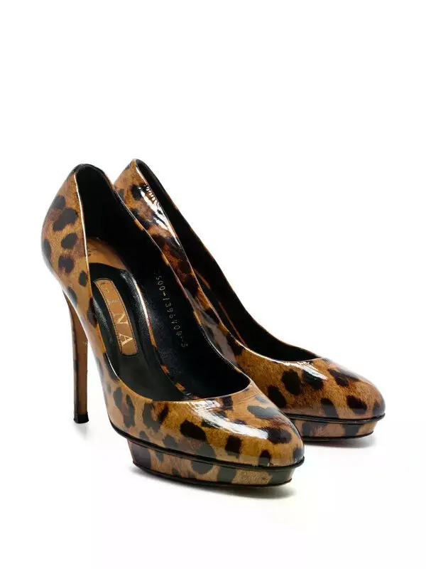 GINA 115mm Leopard-print Pumps