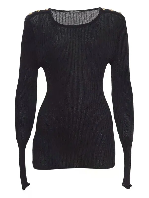 Balmain Ribbed Button-detail Sweater