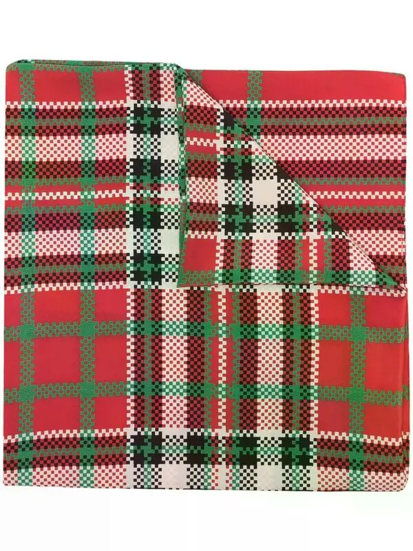 Saint Laurent 1990s Plaid-check Silk Scarf - Red